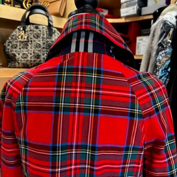 Burberry | Jackets & Coats | Burberry Plaid Print Trench Coat Size Xs ...